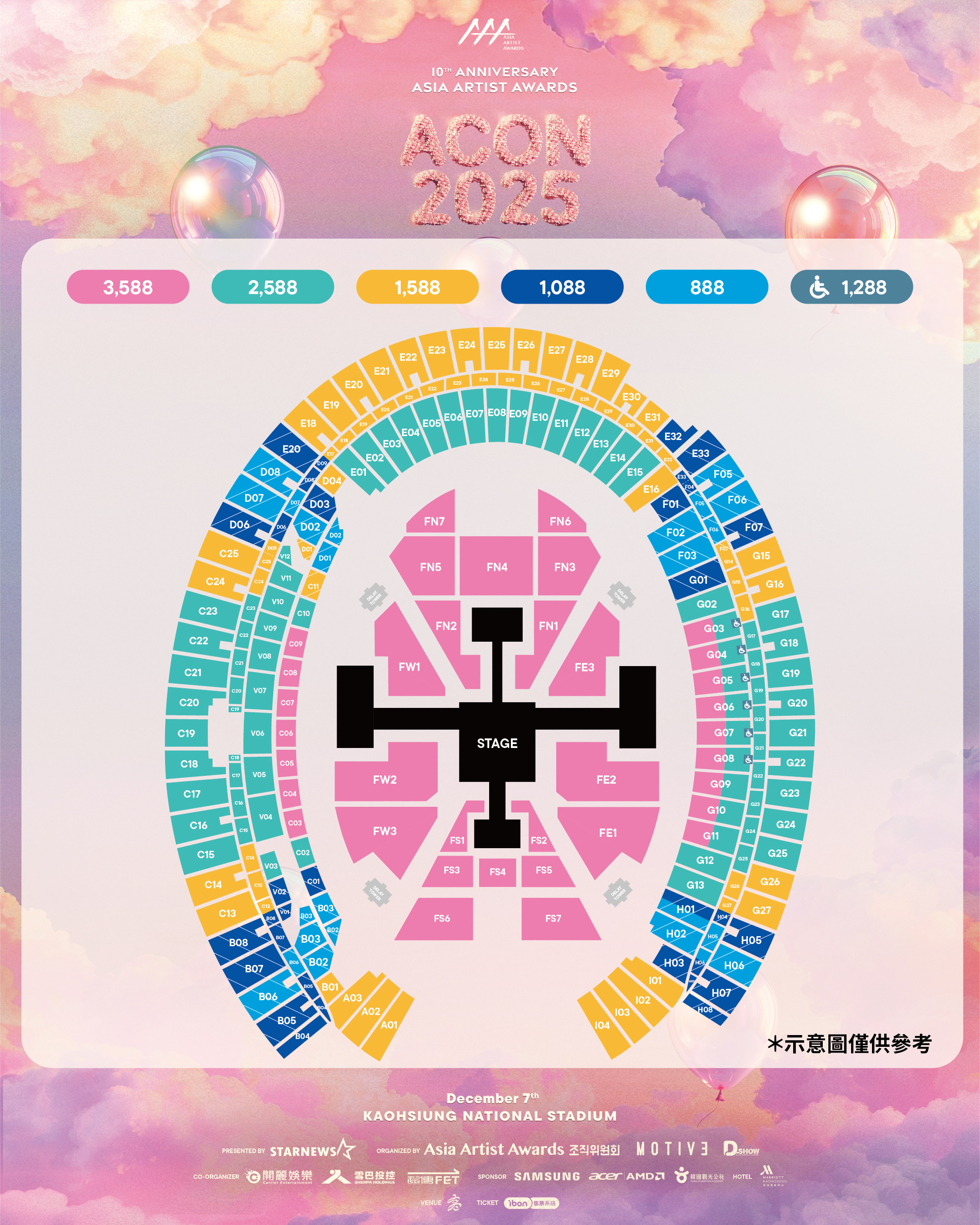 AAA首次移師高雄國家體育場舉行 ACON 音樂節緊接在後